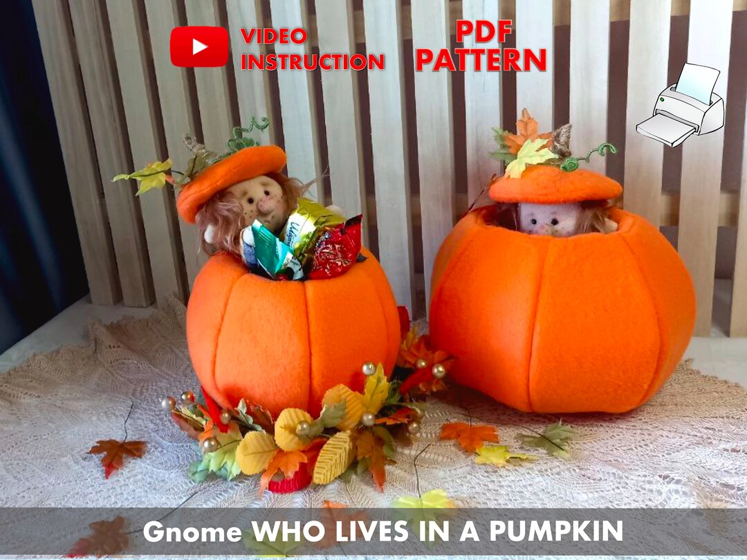 Autumn Gnome in Pumpkin PDF Pattern: Scandinavian DIY (free Video) - Etsy