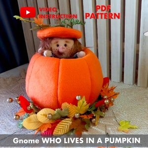 Autumn Gnome in Pumpkin PDF Pattern: Scandinavian DIY (free Video) - Etsy