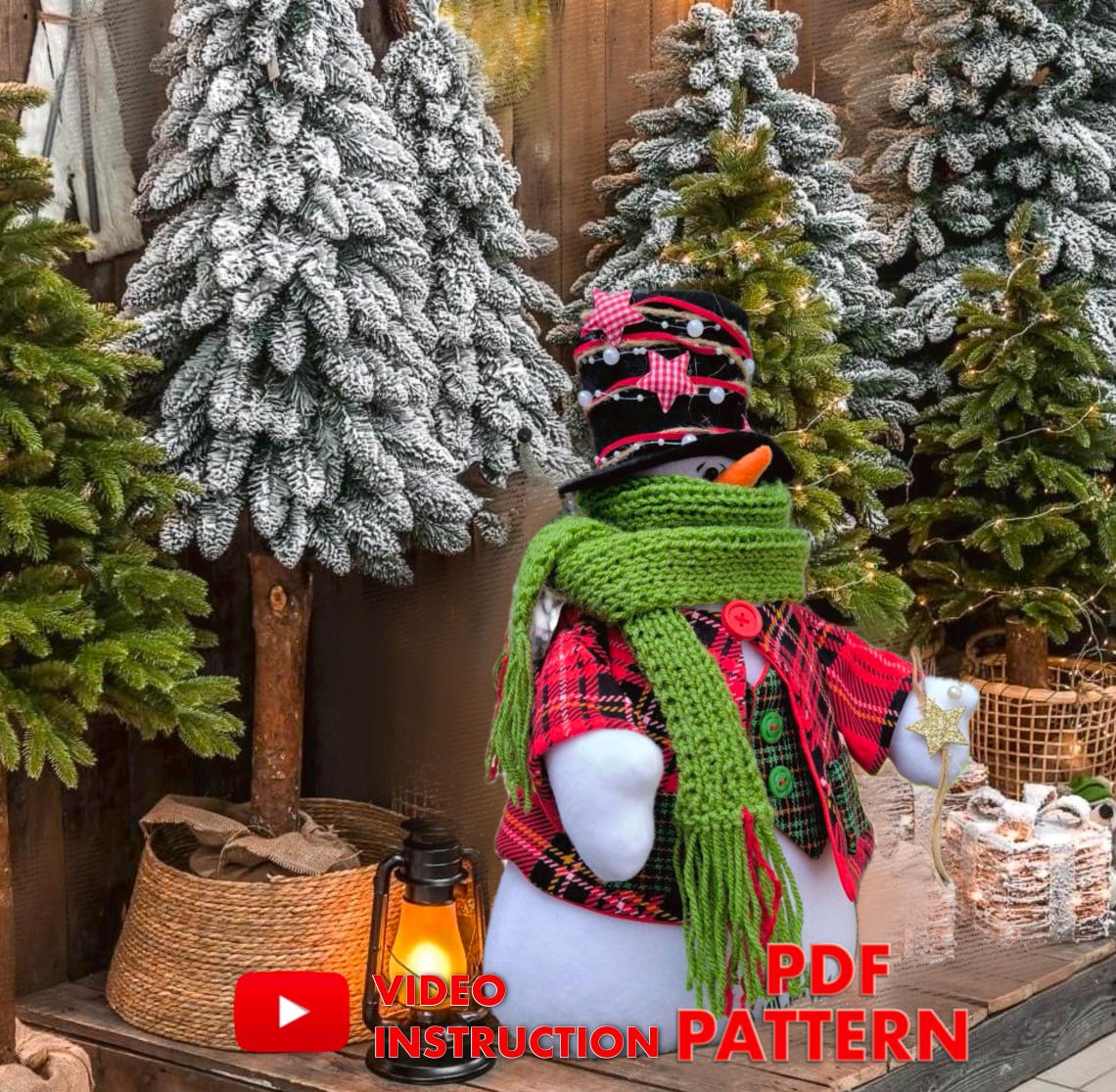 Snowman Sewing Pattern PDF: 35cm Christmas Decoration (video Tutorial ...