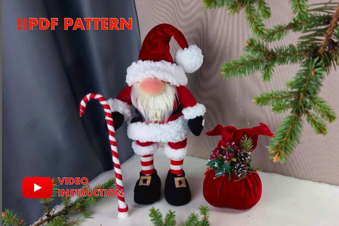 Santa Claus Gnome Sewing Pattern: DIY Scandinavian Christmas (PDF ...