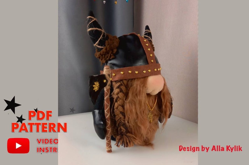 Viking Gnome PDF Pattern: DIY Scandinavian Gnome With Shield & Axe ...