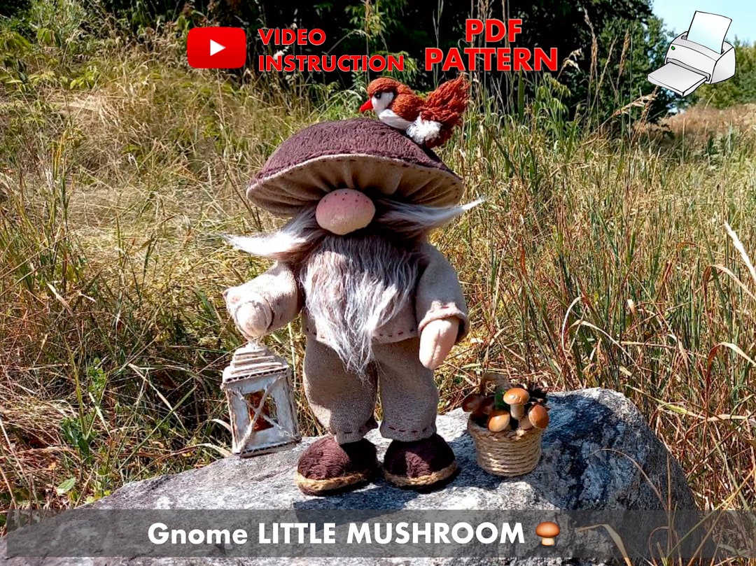 Little Mushroom Gnome Tiny Autumn Gnome in Pattern PDF Scandinavian ...