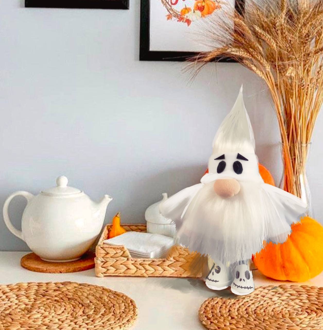 Gnome Ghost PDF Patterns Halloween Pattern Scandinavian Gnome, White ...