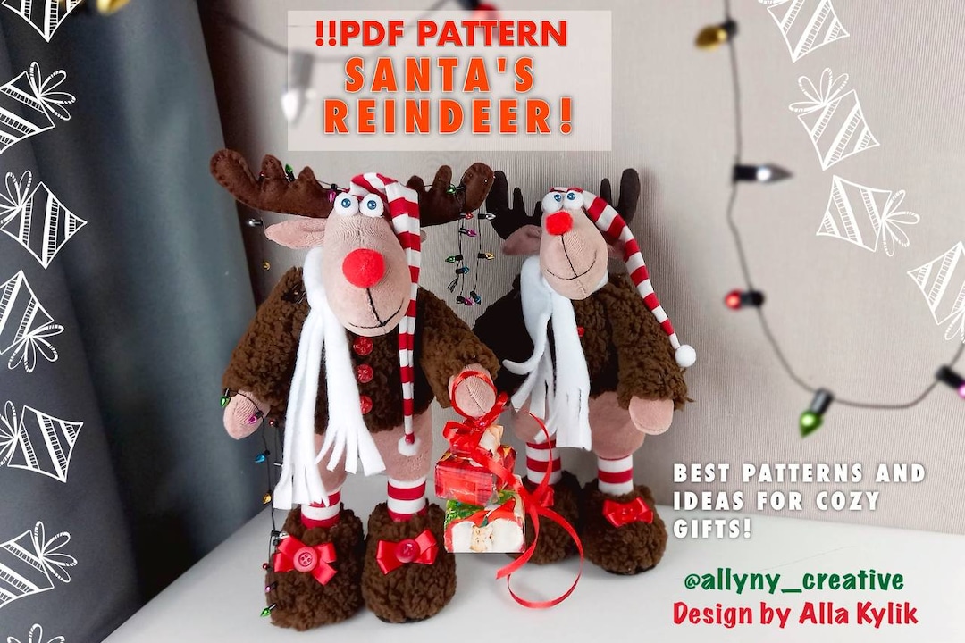 Christmas Moose Pattern Pdf Scandinavian Gnome DIY Handmade + Free ...