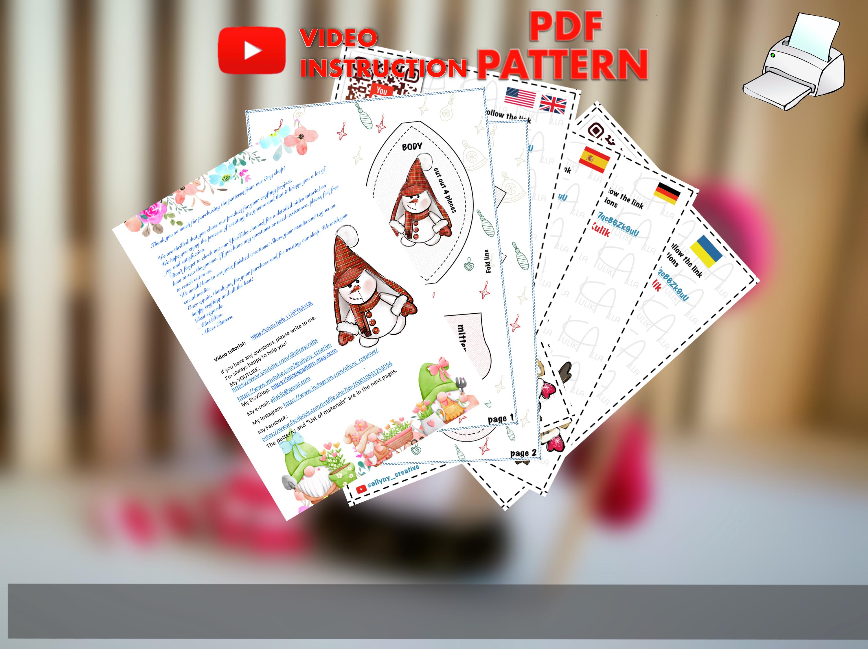 Small Snowman Gnome Pattern Pdf Gnome Christmas PDF Scandinavian Gnome ...