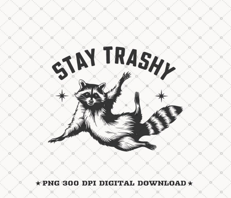 Stay Trashy PNG SVG, Funny Raccoon Png, Sarcastic Svg, Raccoon Shirt ...