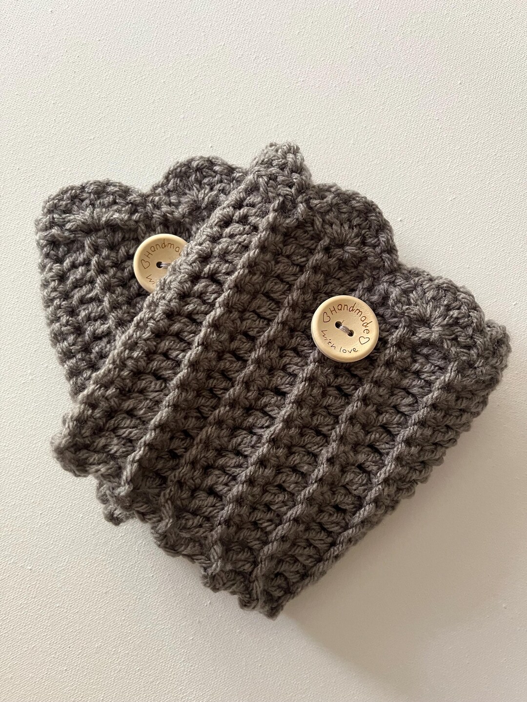 Hand Crochet Boot Cuffs: Acrylic Button Ankle Warmers - Etsy