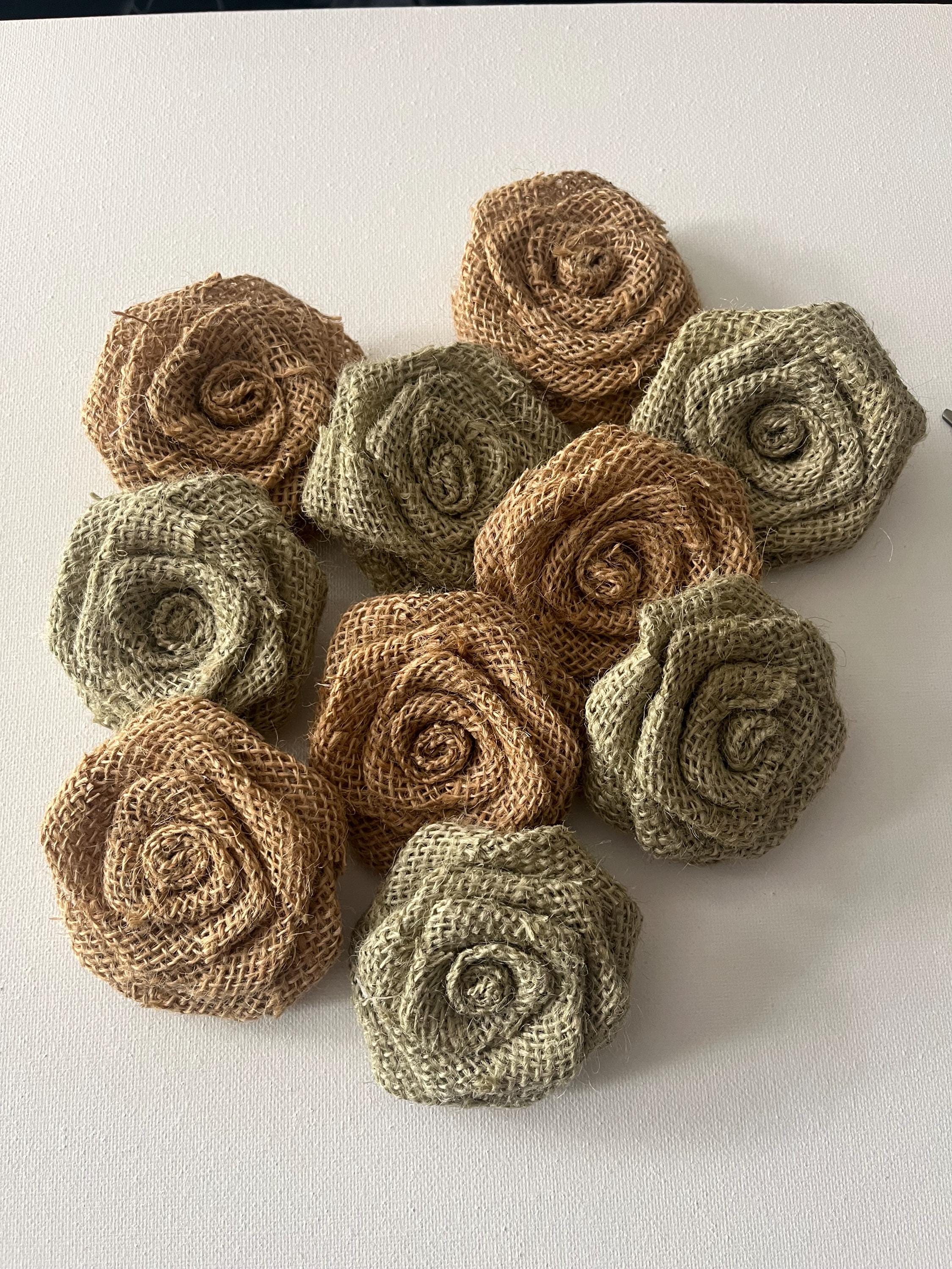 Handmade Burlap Roses Set: 2" Rustic Wedding Decor - Etsy