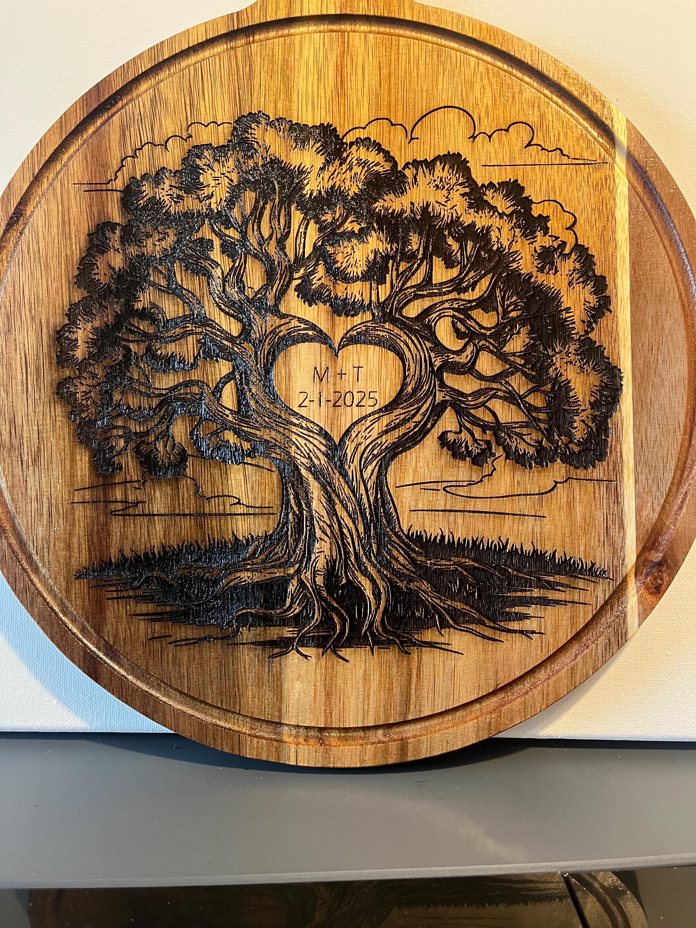 Personalized Oak Tree Bamboo Cutting Board – Anniversary Gift - Etsy