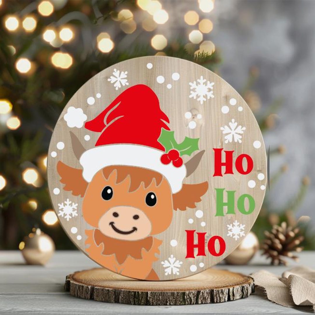 DIY Highland Cow Christmas Door Hanger Kit: Unfinished Winter Sign - Etsy