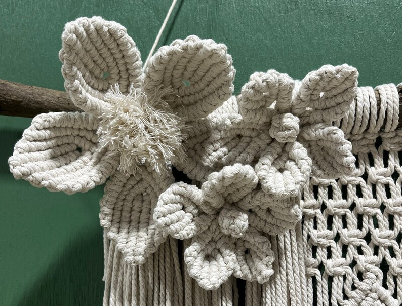 Macrame Wall Hanging With Flowers - Etsy