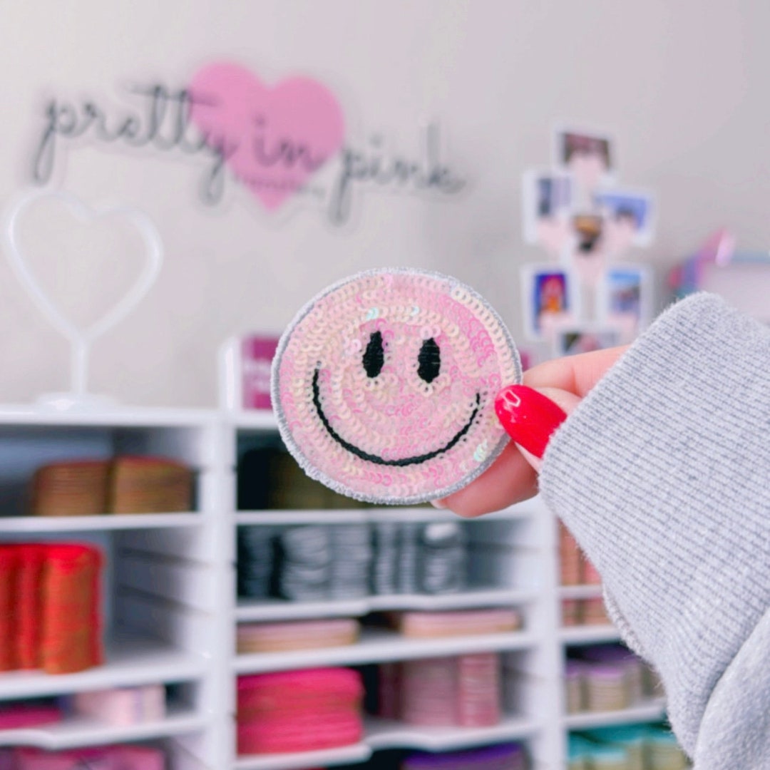 Smiley Face Patch, Small Hat Patches, Iron on Patch, Trucker Hat Patch, Trendy Patch, Girly ...