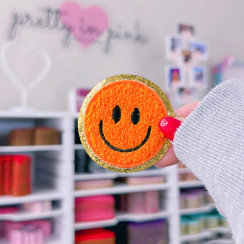 Smiley Face Patch, Small Hat Patches, Iron on Patch, Trucker Hat Patch, Trendy Patch, Girly ...