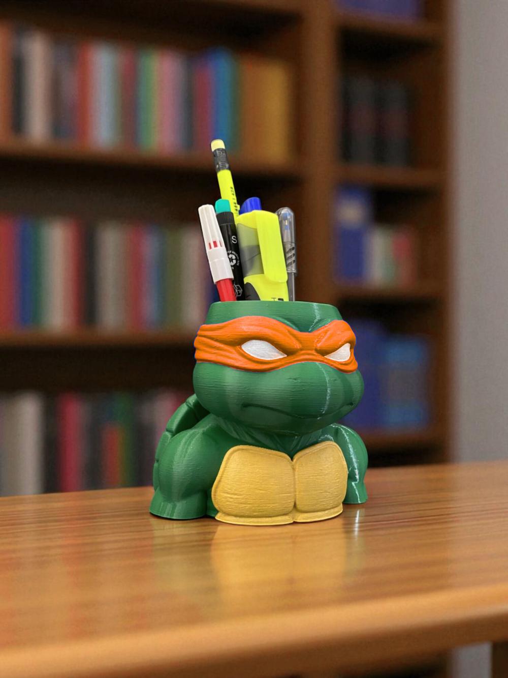 Ninja Turtle Pen Holder and Desk Organizer – Pencil, Brush, Makeup, and ...