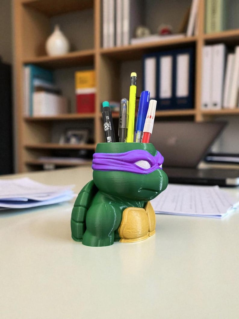 Ninja Turtle Pen Holder and Desk Organizer – Pencil, Brush, Makeup, and ...