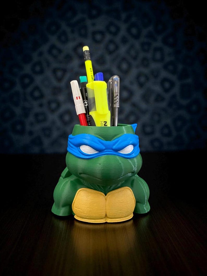 Ninja Turtle Pen Holder and Desk Organizer – Pencil, Brush, Makeup, and ...