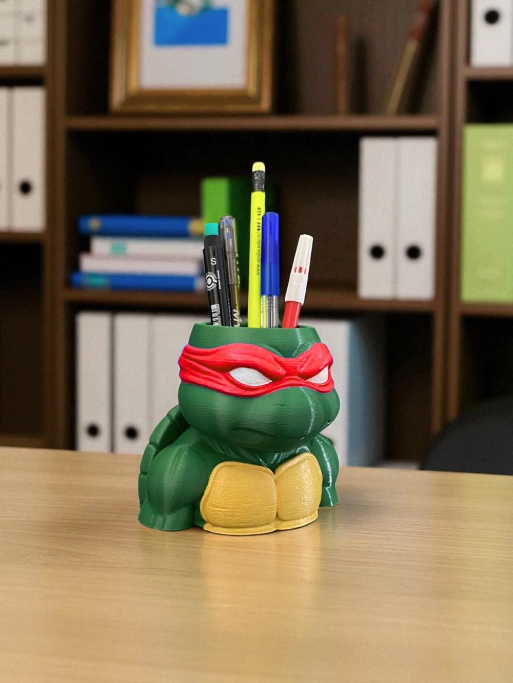 Ninja Turtle Pen Holder and Desk Organizer – Pencil, Brush, Makeup, and ...