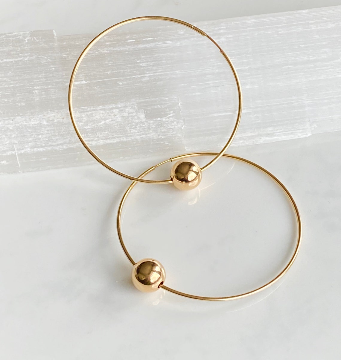 Large Modern Ball Hoops - Etsy