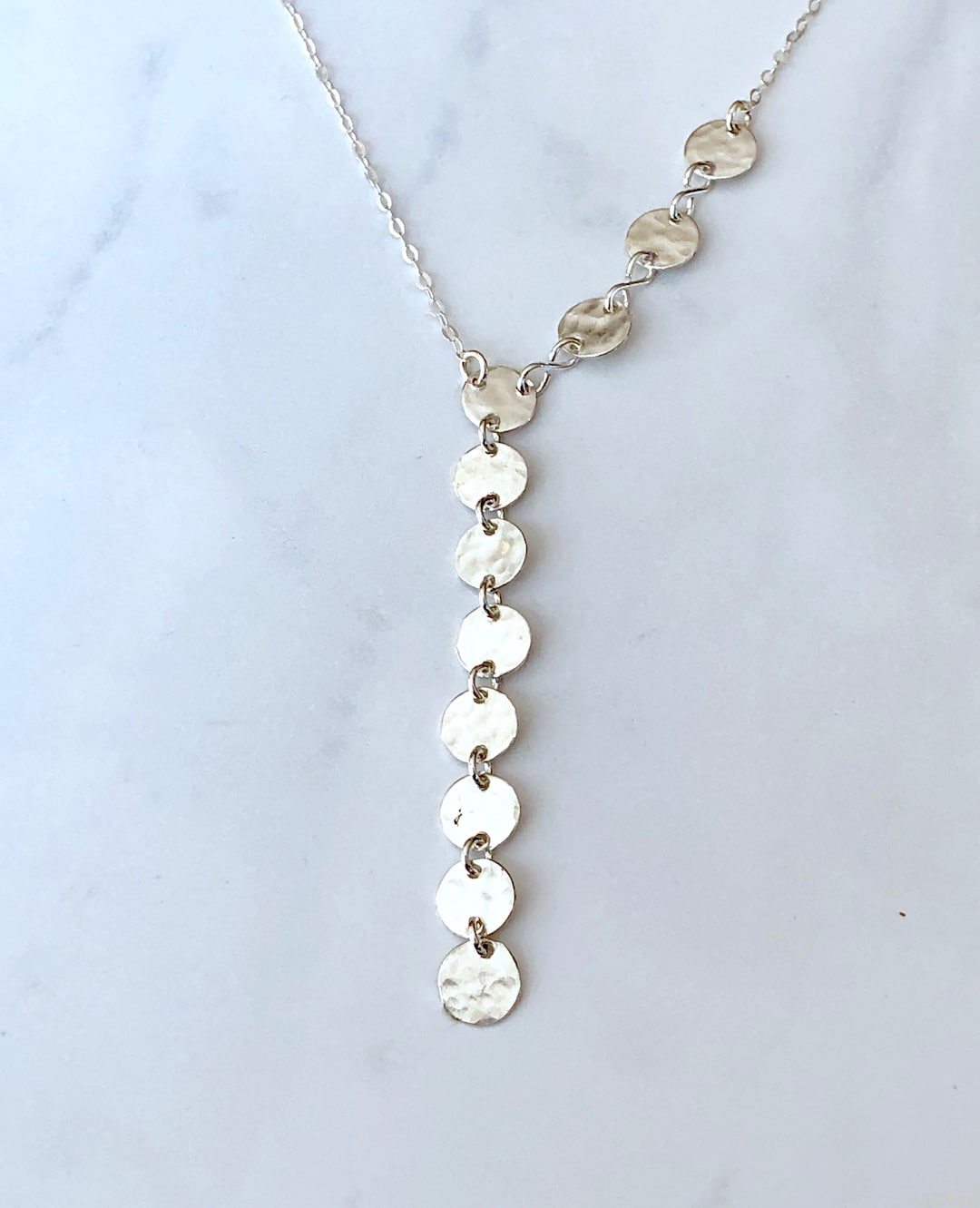 Multi Disk Drop Necklace-sterling - Etsy