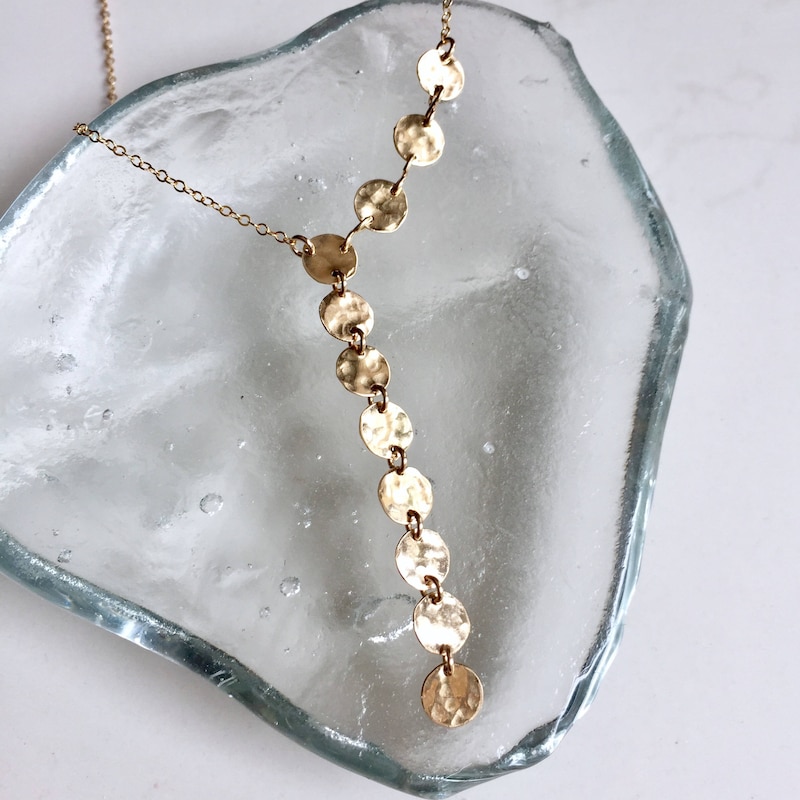 Gold Drop Necklace 14 Kt - Etsy