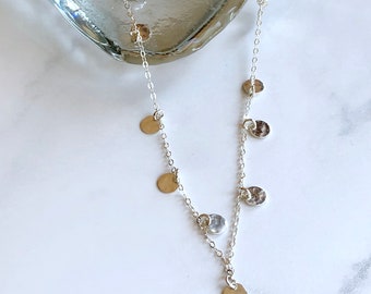 Silver Disk Necklace - Etsy