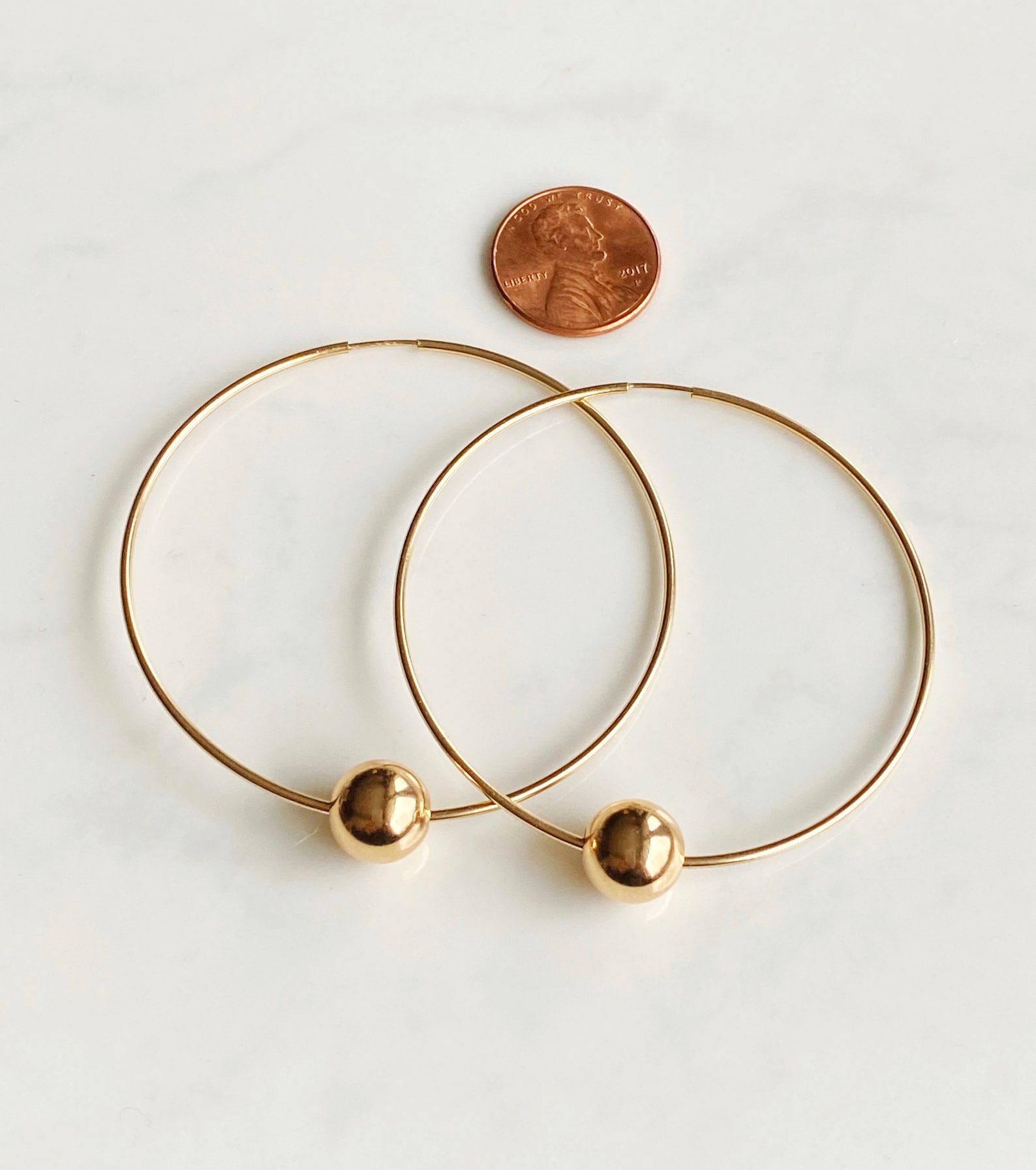 Large Modern Ball Hoops - Etsy