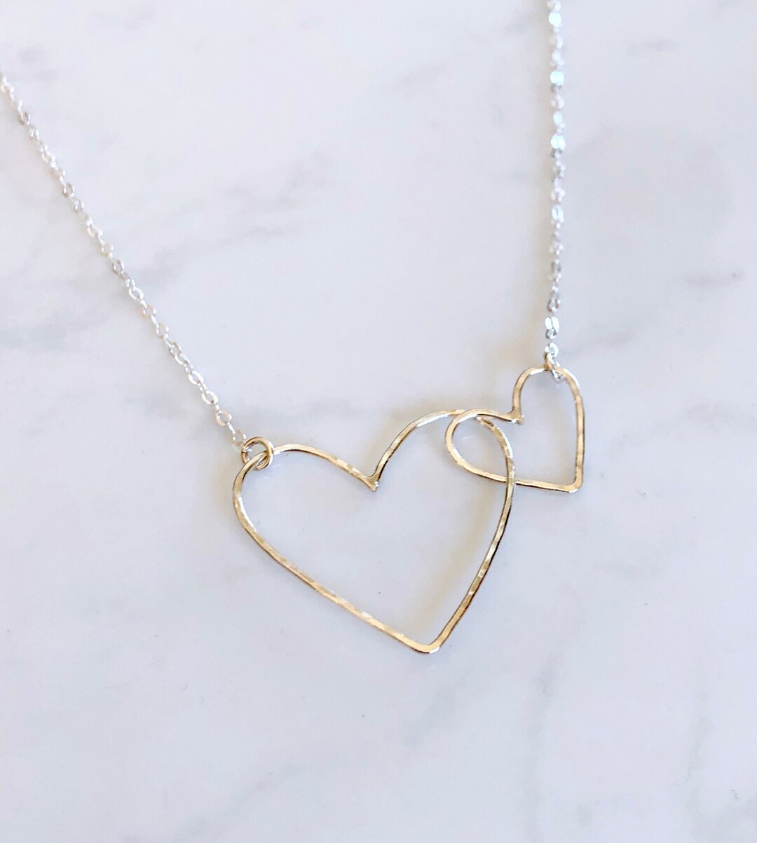 Interlocking Hearts Necklace-sterling Silver - Etsy