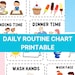 DAILY ROUTINE CHART, Visual Schedule Toddler Kids Routine Chart ...