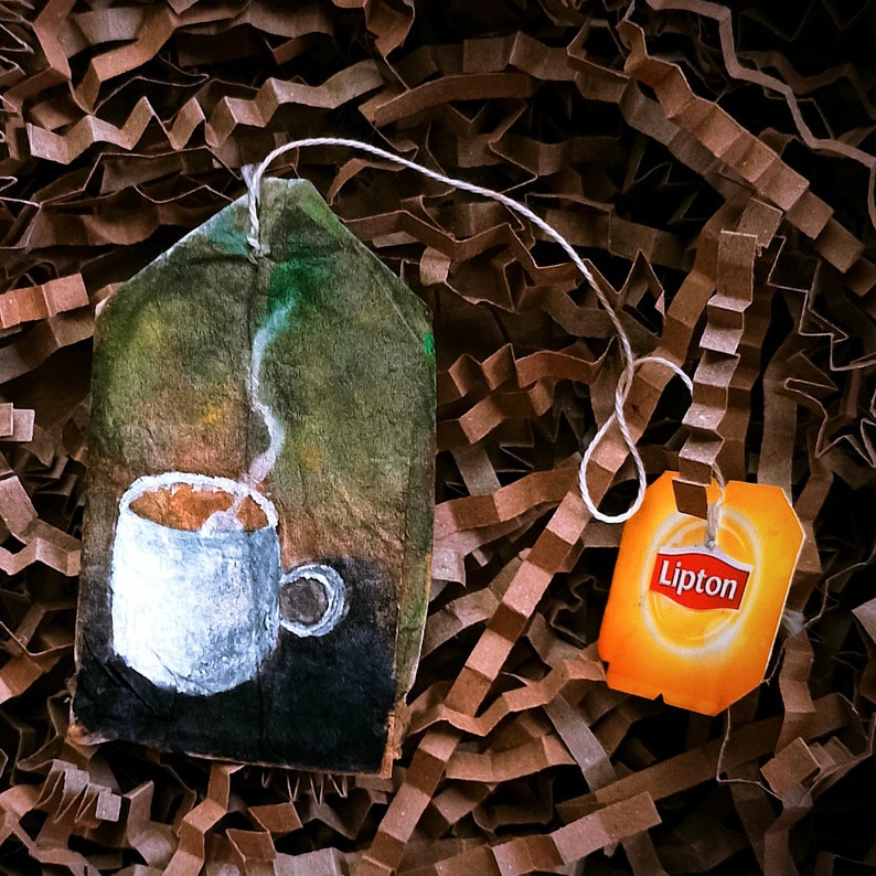 Handpainted Teabag Art, Teabag Painting - Etsy