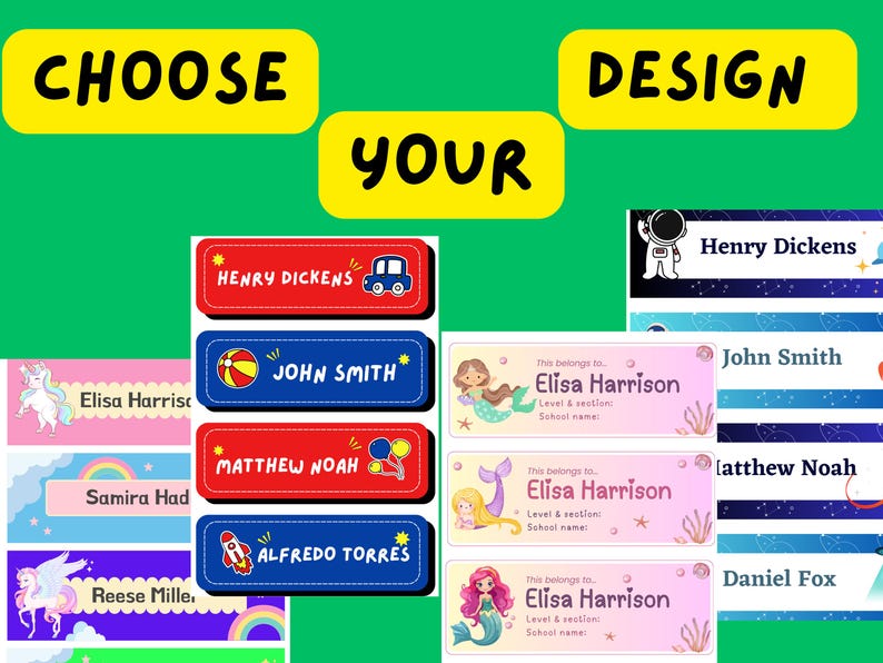 Customised Student Labels, Classroom Labels, Name Tags,back to School ...