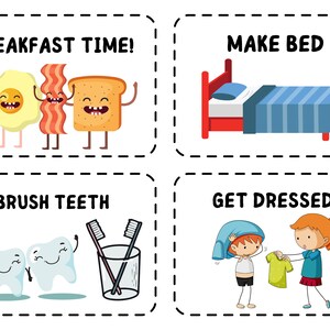 DAILY ROUTINE CHART, Visual Schedule Toddler Kids Routine Chart ...