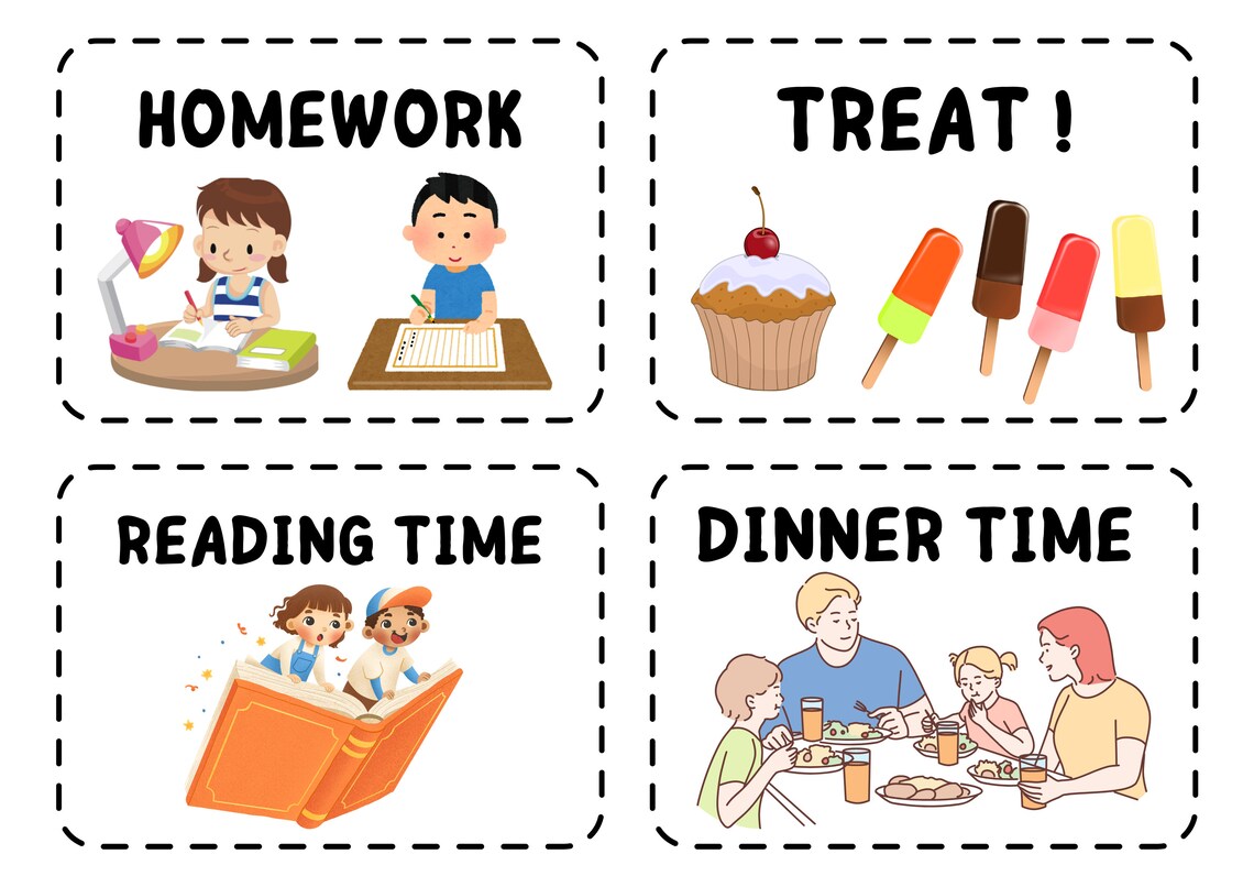 DAILY ROUTINE CHART, Visual Schedule Toddler Kids Routine Chart ...