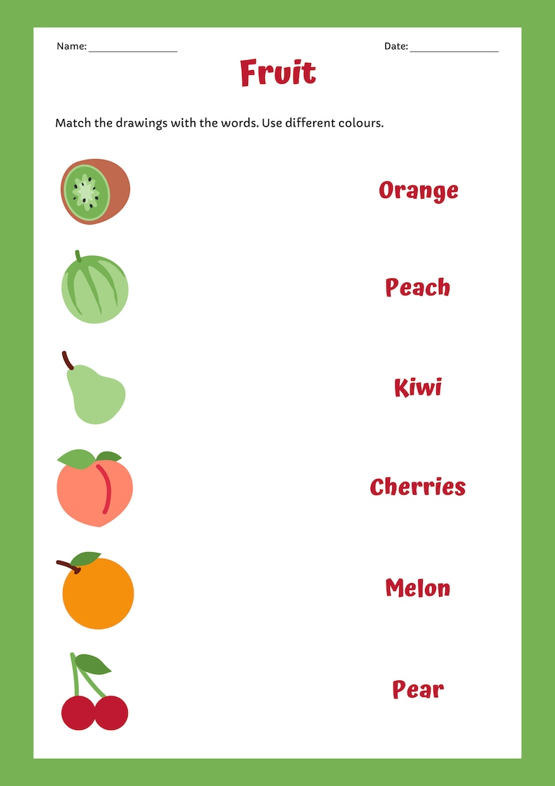 50 Fruits Cards, Fruits Flashcards, Printable Real Pictures Flashcards ...