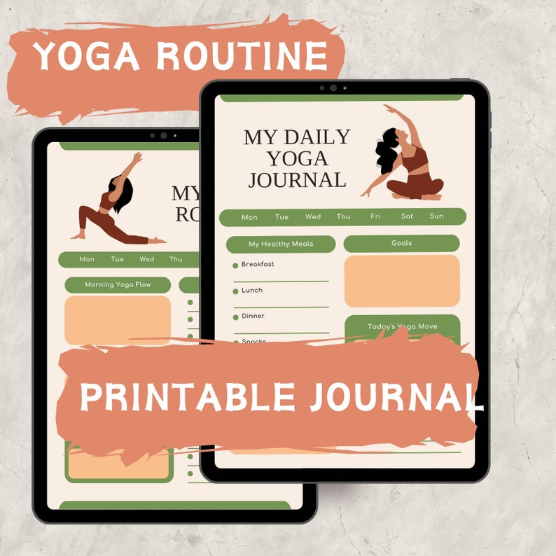 Yoga Journal Printable, Planner Digital, Wellness Planner, Gratitude ...