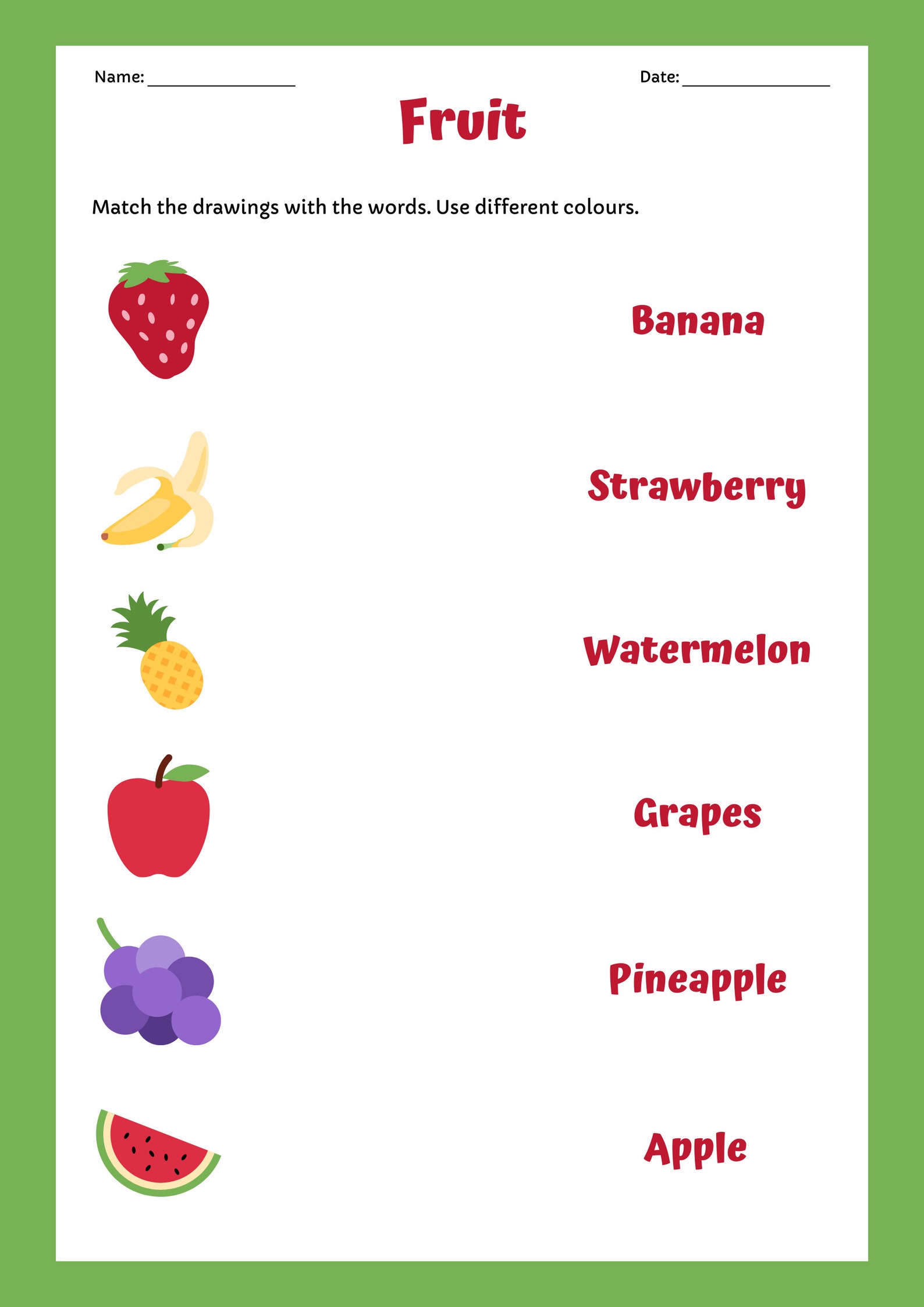 50 Fruits Cards, Fruits Flashcards, Printable Real Pictures Flashcards ...