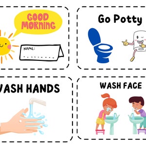 DAILY ROUTINE CHART, Visual Schedule Toddler Kids Routine Chart ...