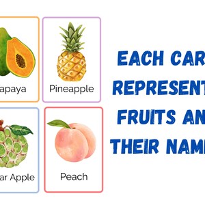 50 Fruits Cards, Fruits Flashcards, Printable Real Pictures Flashcards ...