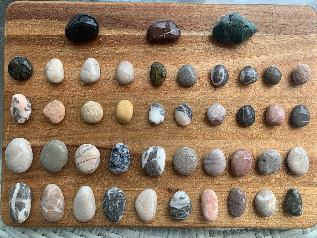 Set of Multi-colored Sea Stones for Needlework - 43 Pcs Sea Stones for ...