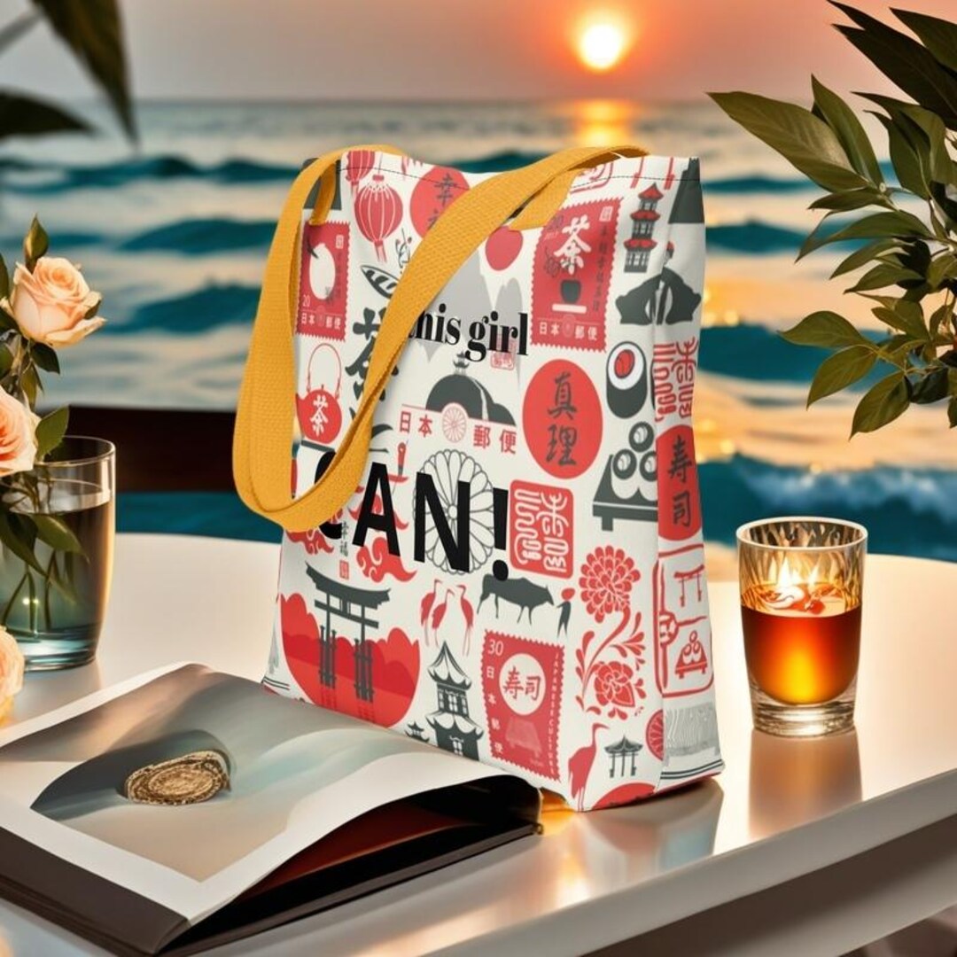 Japanese Tote Bag, Japanese Design Beach Bag Japanese Style Rong Bag ...