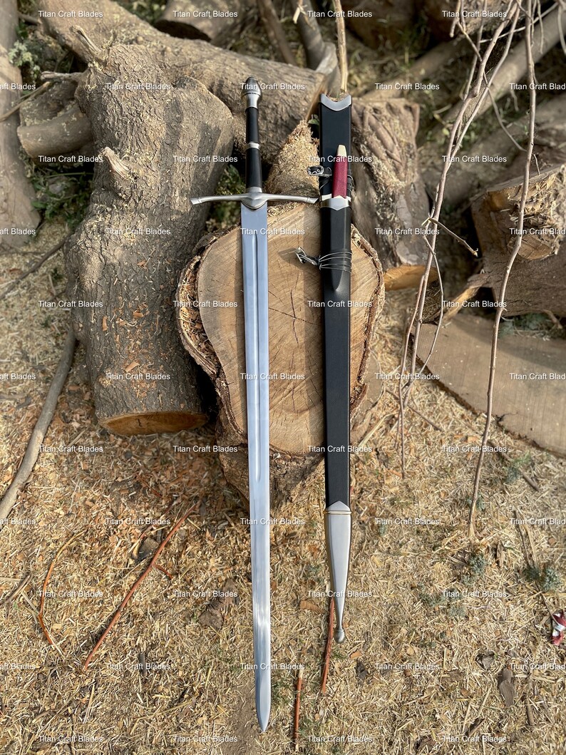 Custom Handmade LOTR Aragorn Ranger Sword Replica With Scabbard, Lord ...
