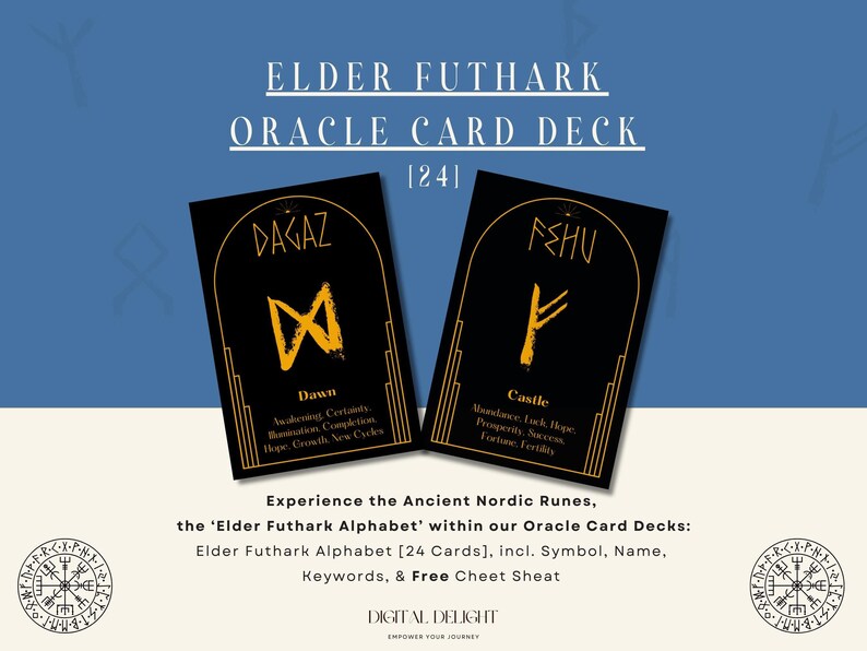 Elder Futhark Runes Oracle Card Deck: Divination Tool (digital Download ...