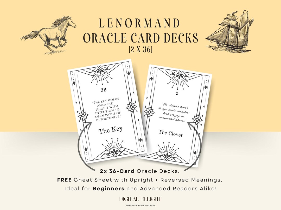 Lenormand Oracle Deck: 2 Font Styles, Cheat Sheet (digital Download) - Etsy