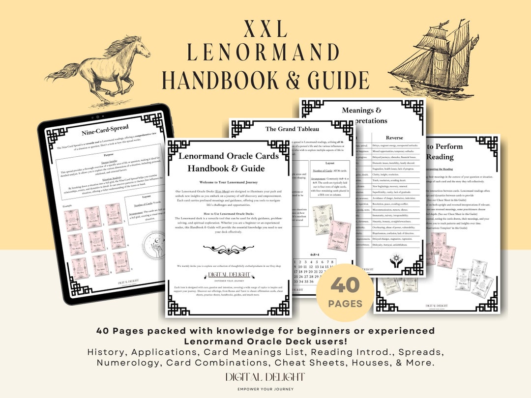 Lenormand Guidebook for Oracle Card Decks, Divination Journal ...