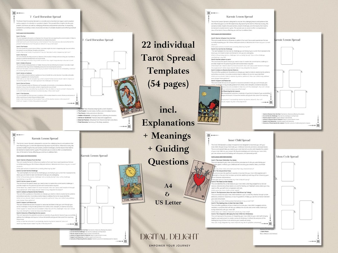 22 Tarot Spread Templates Incl. Explanations, Meanings, Layouts ...