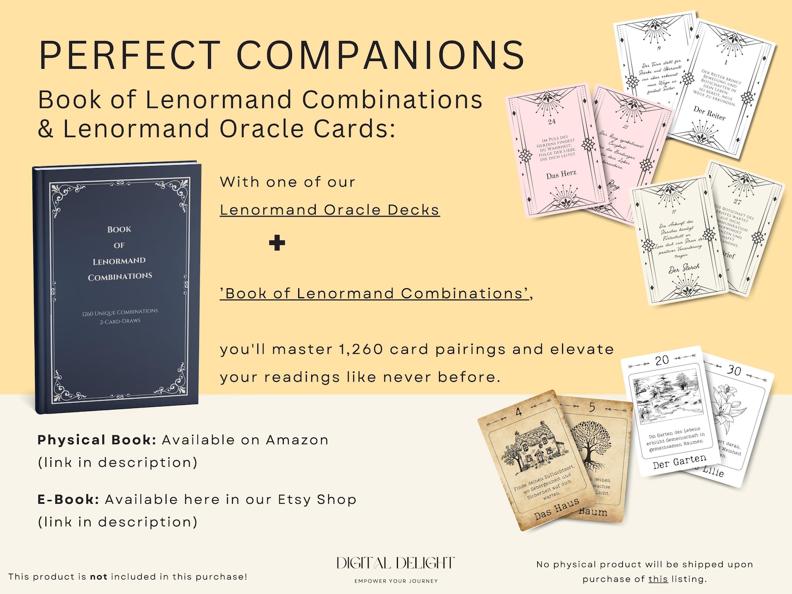Lenormand Cheat Sheets [2x2] Upright & Reverse Meanings | Quick ...