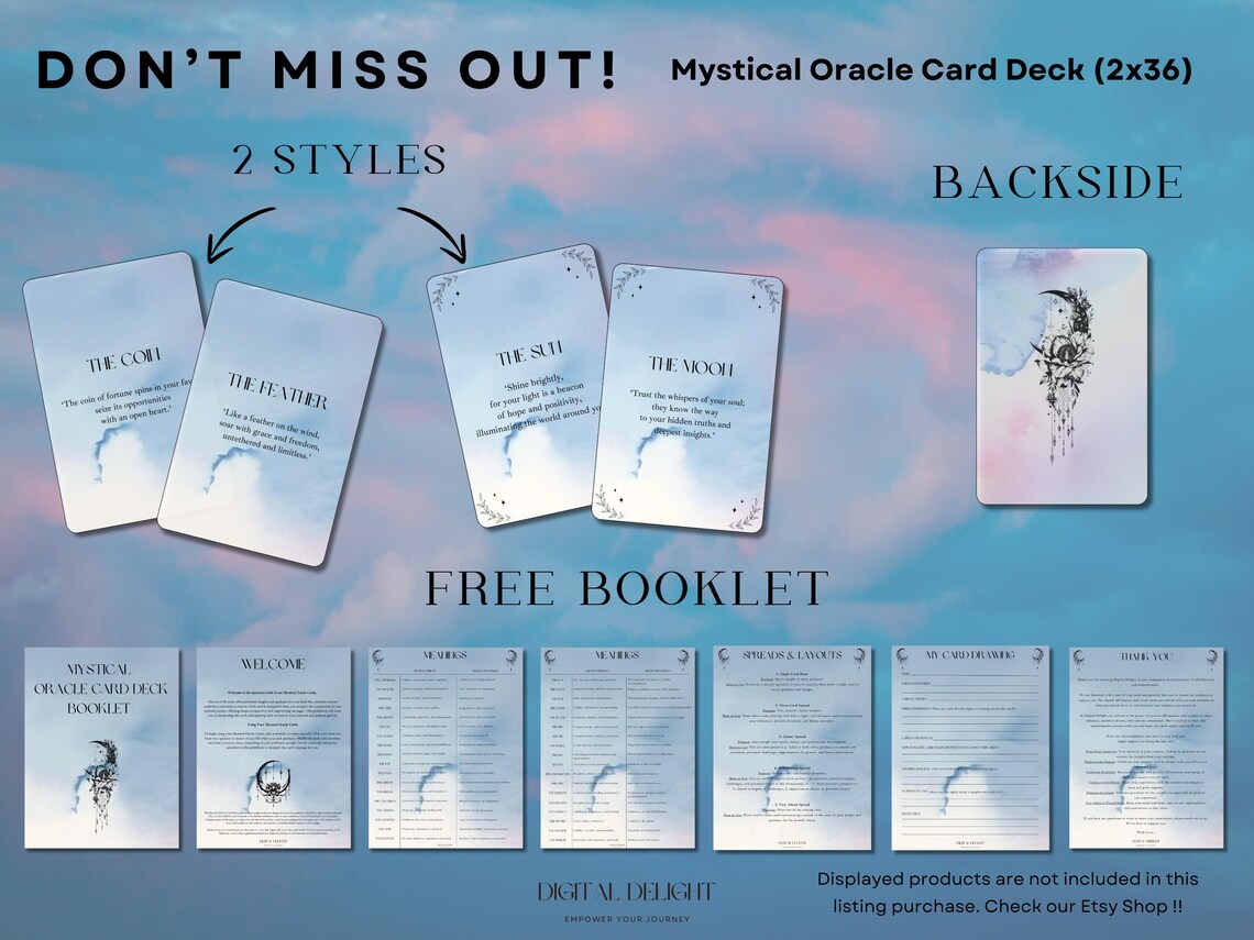 Mystic Runes Oracle Card Deck 24 FREE Cheat Sheet Fortune Telling ...