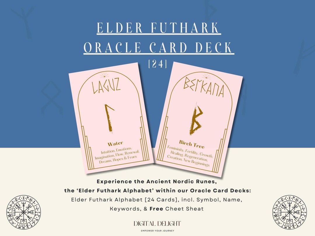Mystic Runes Oracle Deck: 24 Ancient Norse Runes (PDF Cheat Sheets) - Etsy