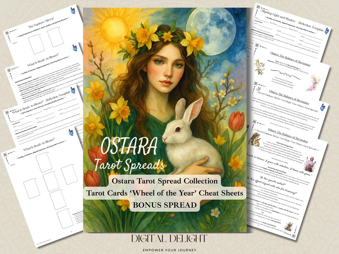 Ostara Tarot Spread Collection: Spring Equinox Guide & Cheat Sheets ...