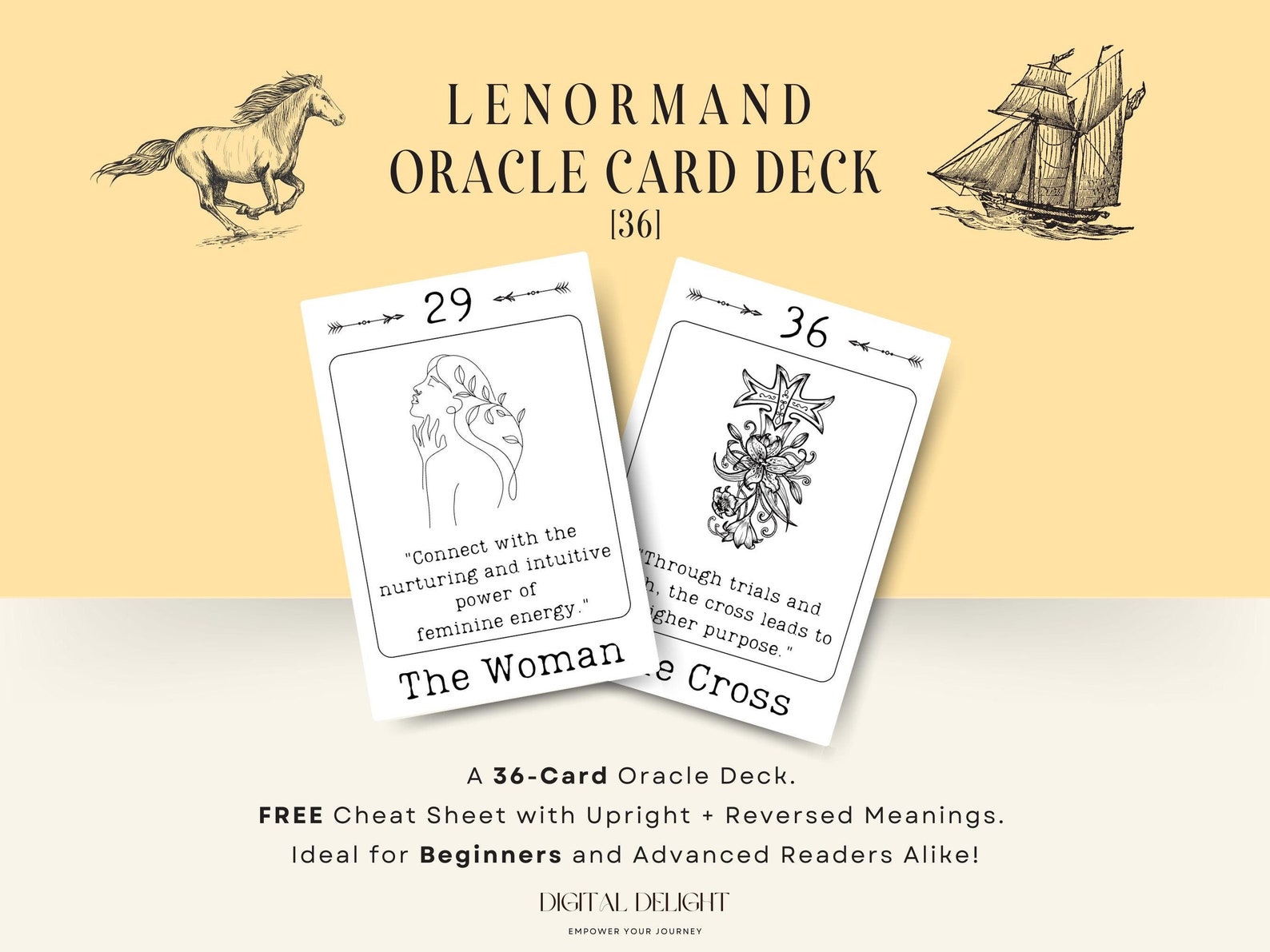 Lenormand Oracle Deck (36 Cards) | Free Upright & Reversed Meanings ...