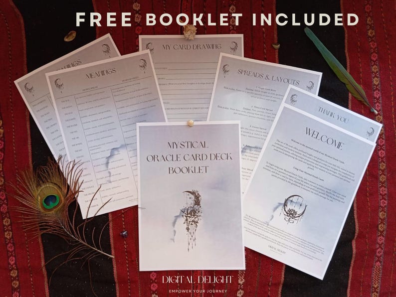 Mystical Oracle Card Deck | Watercolor Design, Free Booklet (digital ...